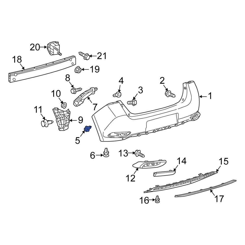 Scion OE 9046705170 - Upper Bumper Cover Retainer