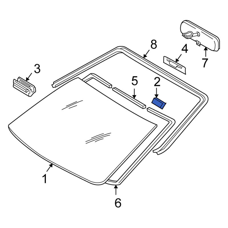 Scion OE 5611622050 - Front Windshield Stopper