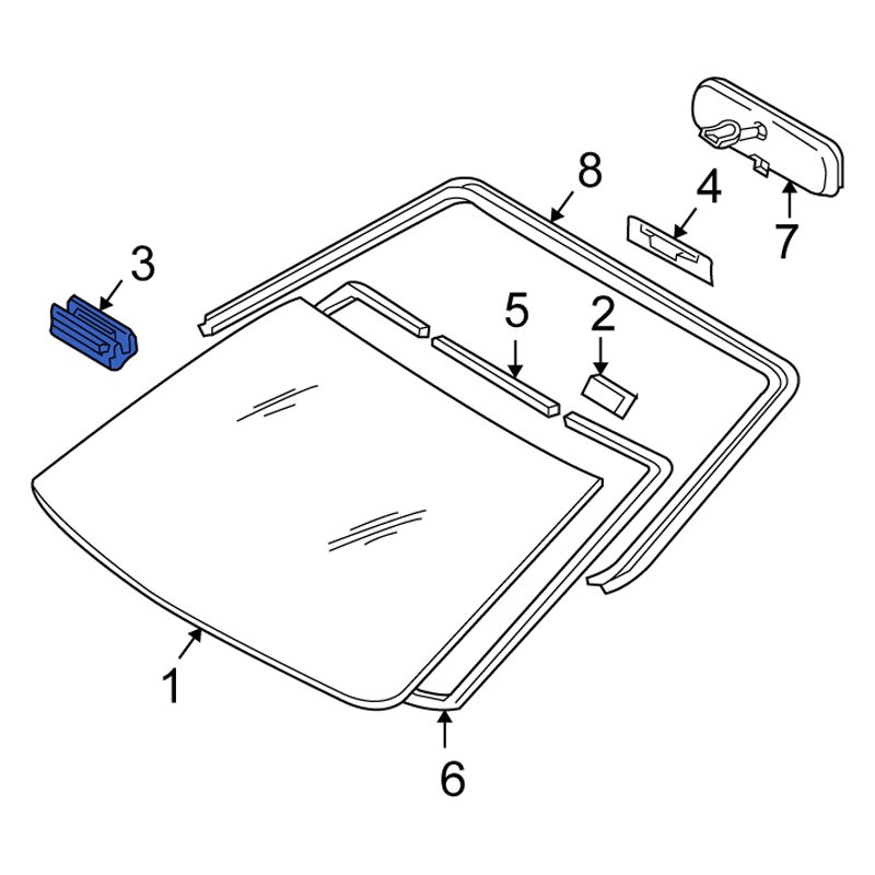 Scion OE 5611530100 - Front Windshield Stopper
