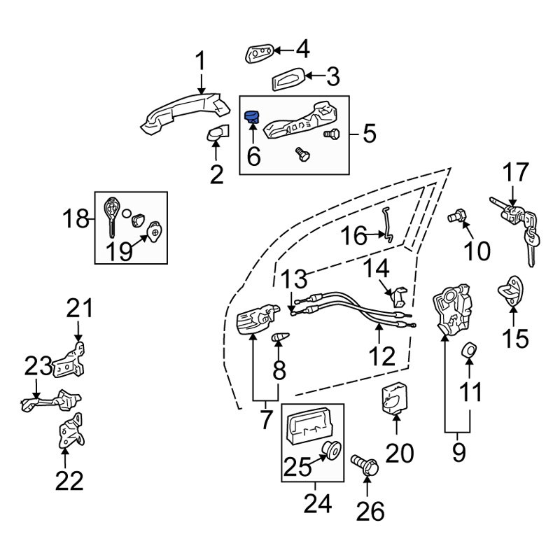 Scion OE 6929312030 - Right Exterior Door Handle Base Clip