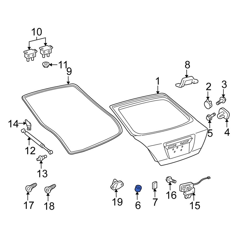 Scion OE 9008454012 - Rear Lower Liftgate Stop Bumper