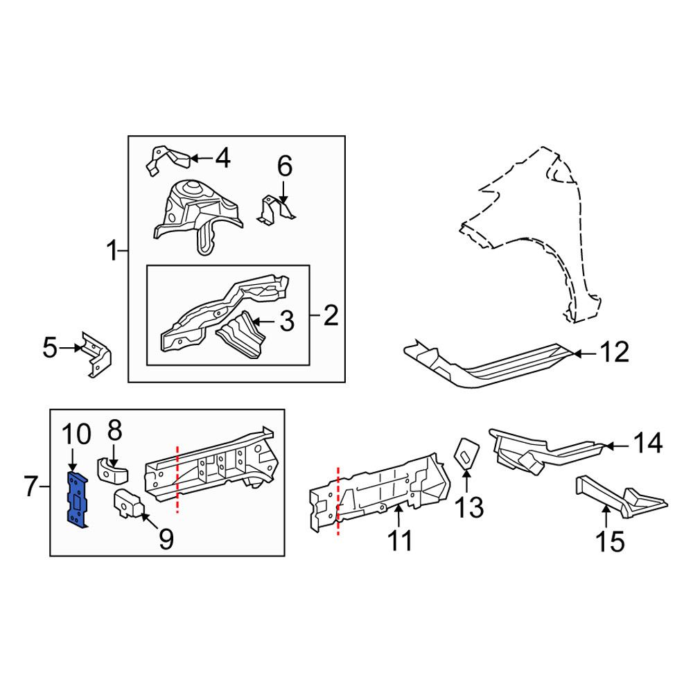 Scion OE 5201252020 - Front Left Frame Rail End