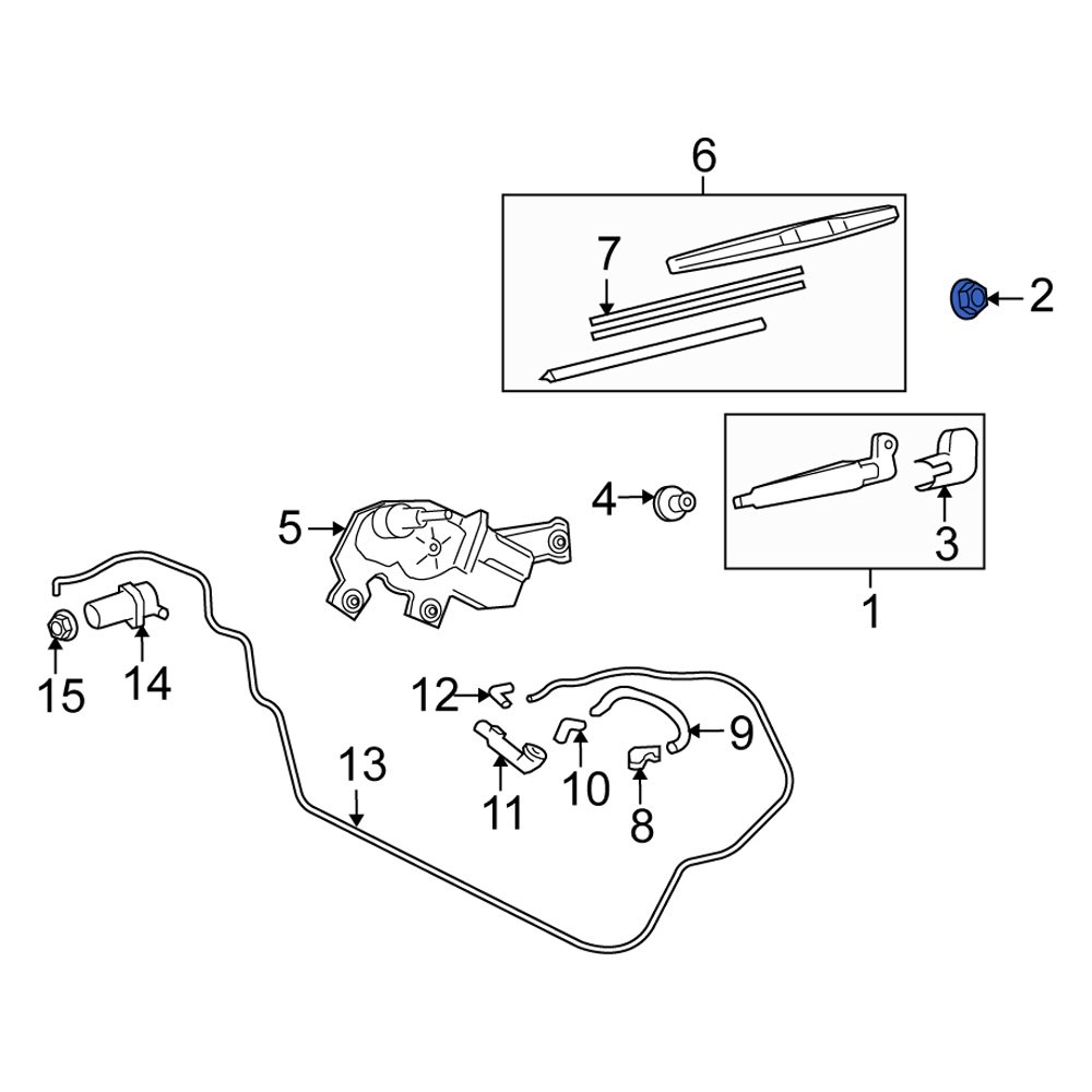 Scion OE 9017906158 - Back Glass Wiper Arm Nut