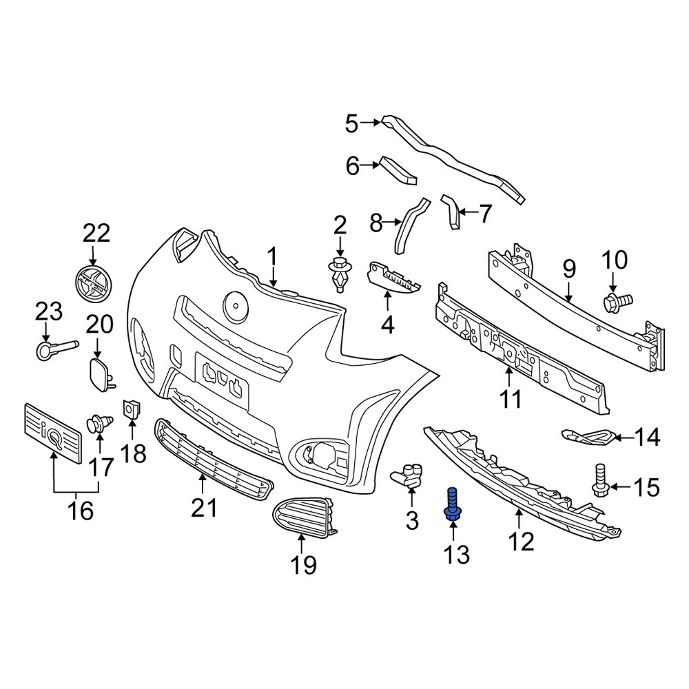 Scion OE 90119A0098 - Bumper Cover Spacer Panel Bolt