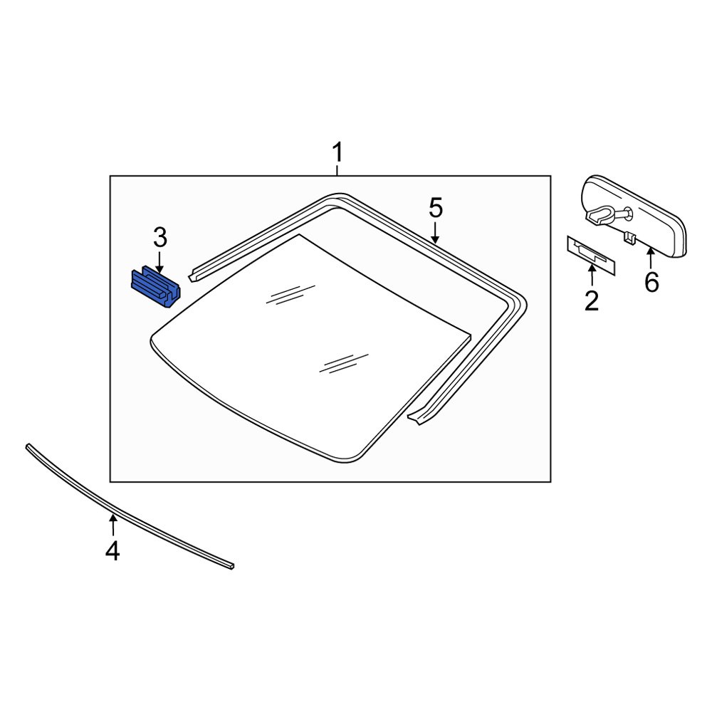 Scion OE 5611530100 - Front Windshield Stopper