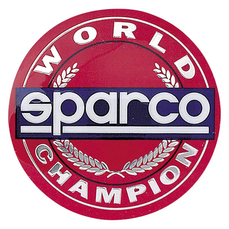 Sparco® 01597GA - Red Horn Button Emblem with Sparco Logo