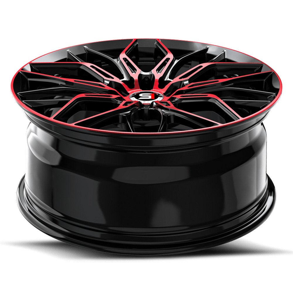 SPEC-1® SP-57 Wheels - Gloss Black with Red Machined Face Rims
