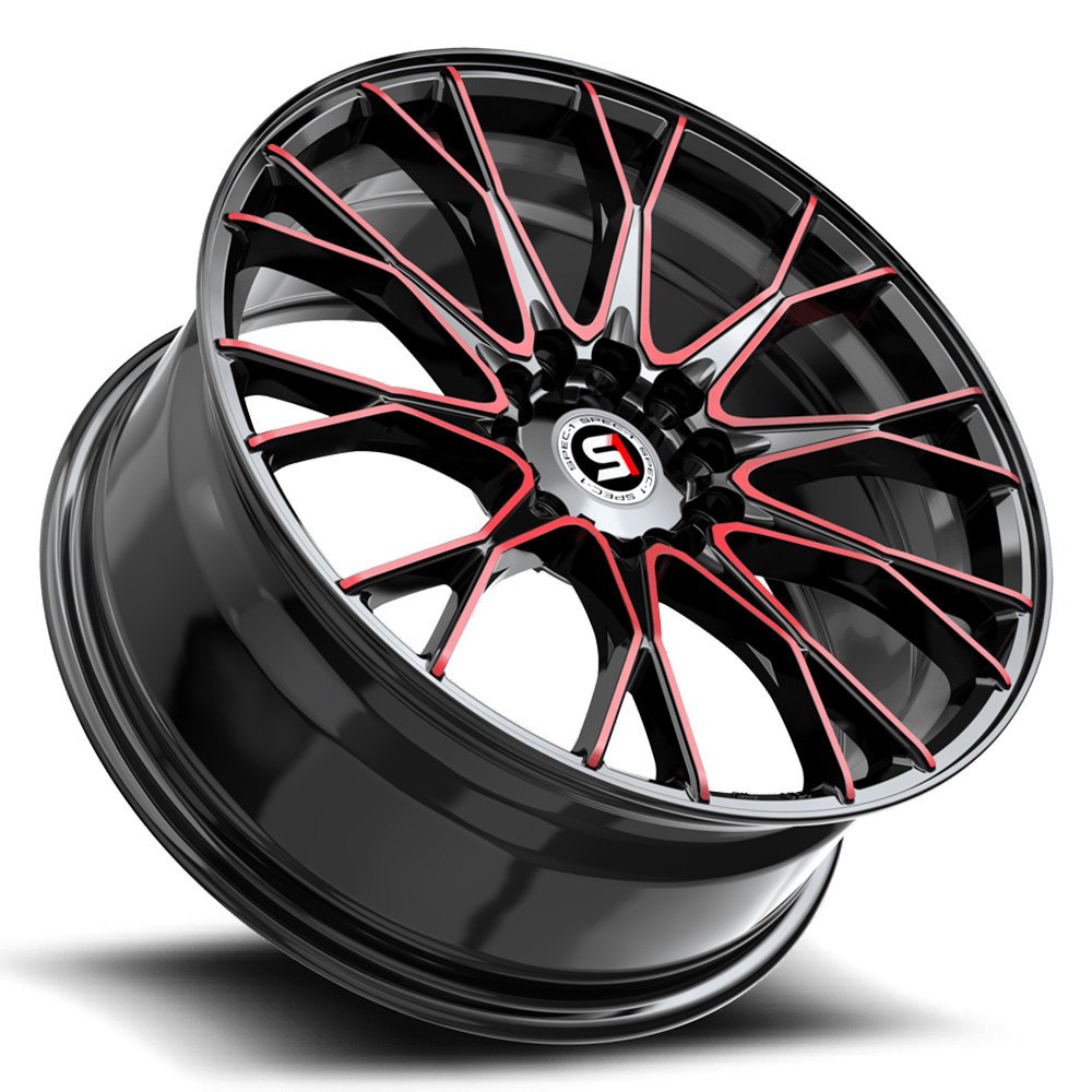 SPEC-1® SP-59 Wheels - Gloss Black with Red Machined Face Rims