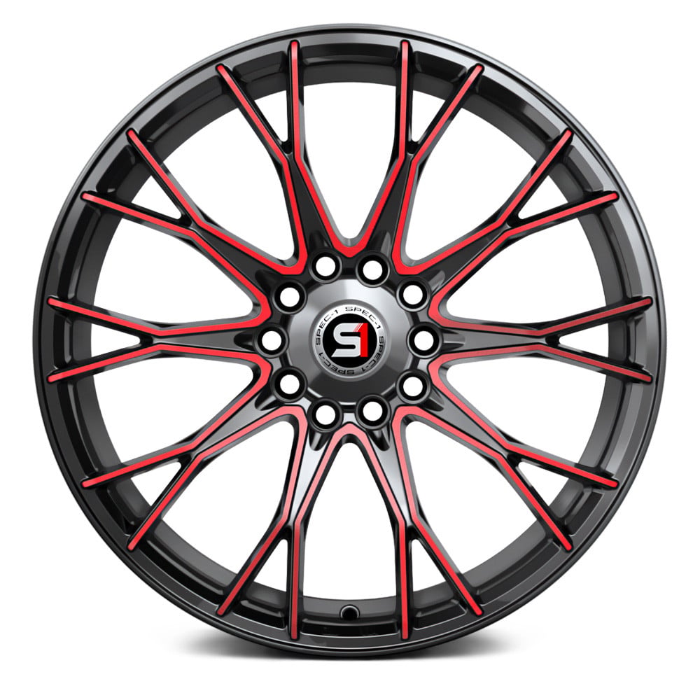 SPEC-1® SP-59 Wheels - Gloss Black with Red Machined Face Rims - SP ...