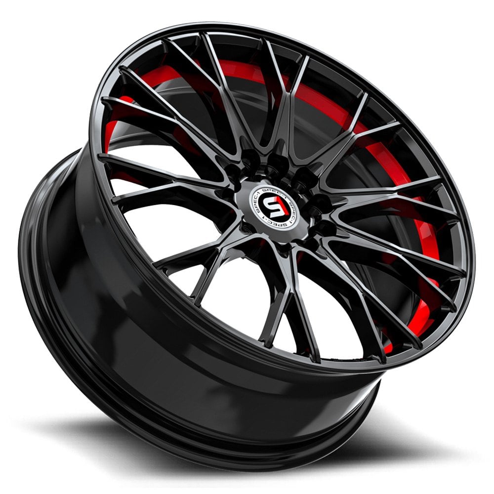 SPEC-1® SP-59 Wheels - Gloss Black with Red Undercut Rims