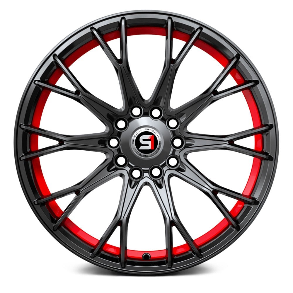 SPEC-1® SP-59 Wheels - Gloss Black with Red Undercut Rims