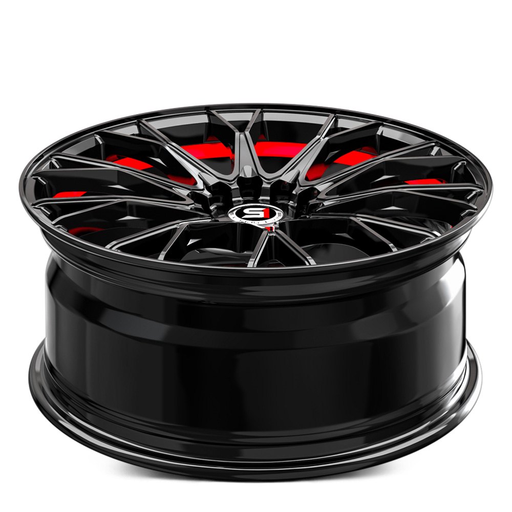 SPEC-1® SP-59 Wheels - Gloss Black with Red Undercut Rims