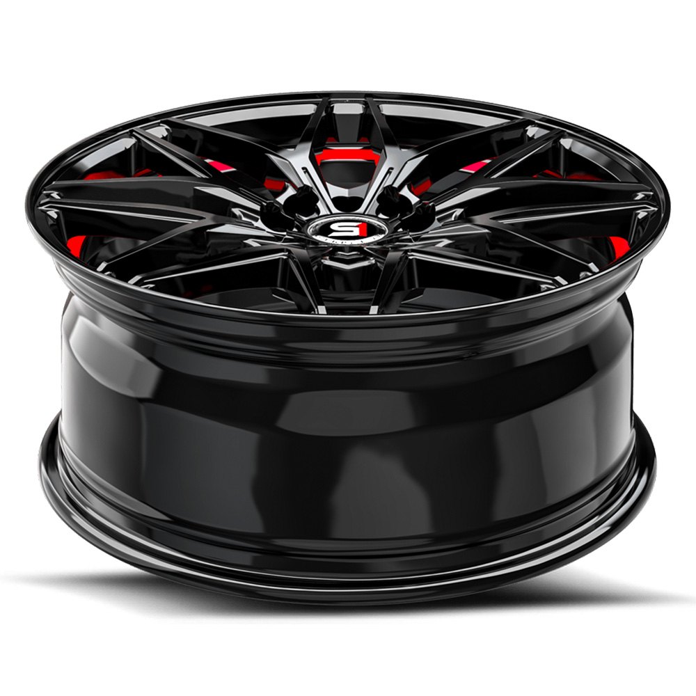 SPEC-1® SP-60 Wheels - Gloss Black with Red Undercut Rims