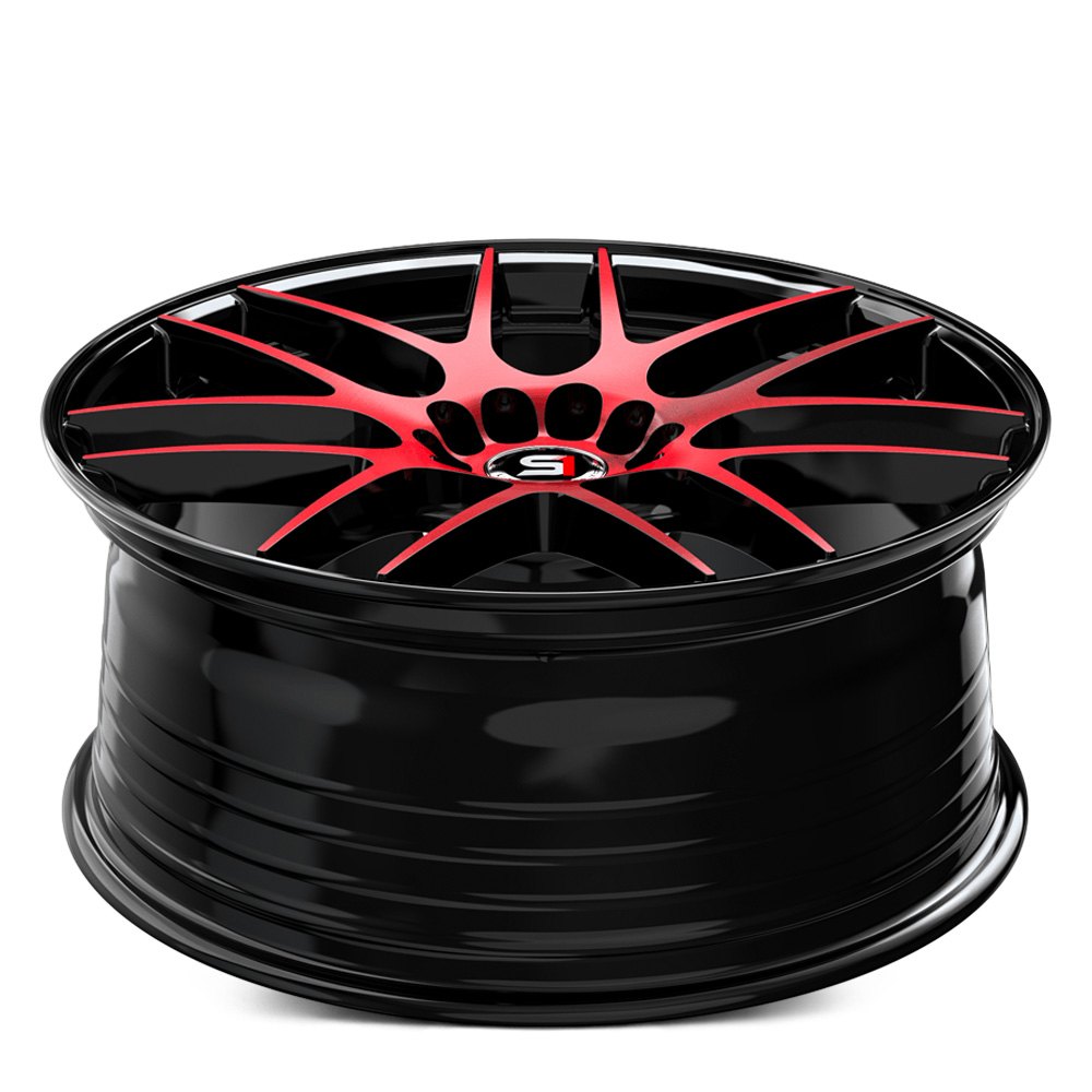 SPEC-1® SP-65 Wheels - Gloss Black with Red Machined Face Rims - SP ...