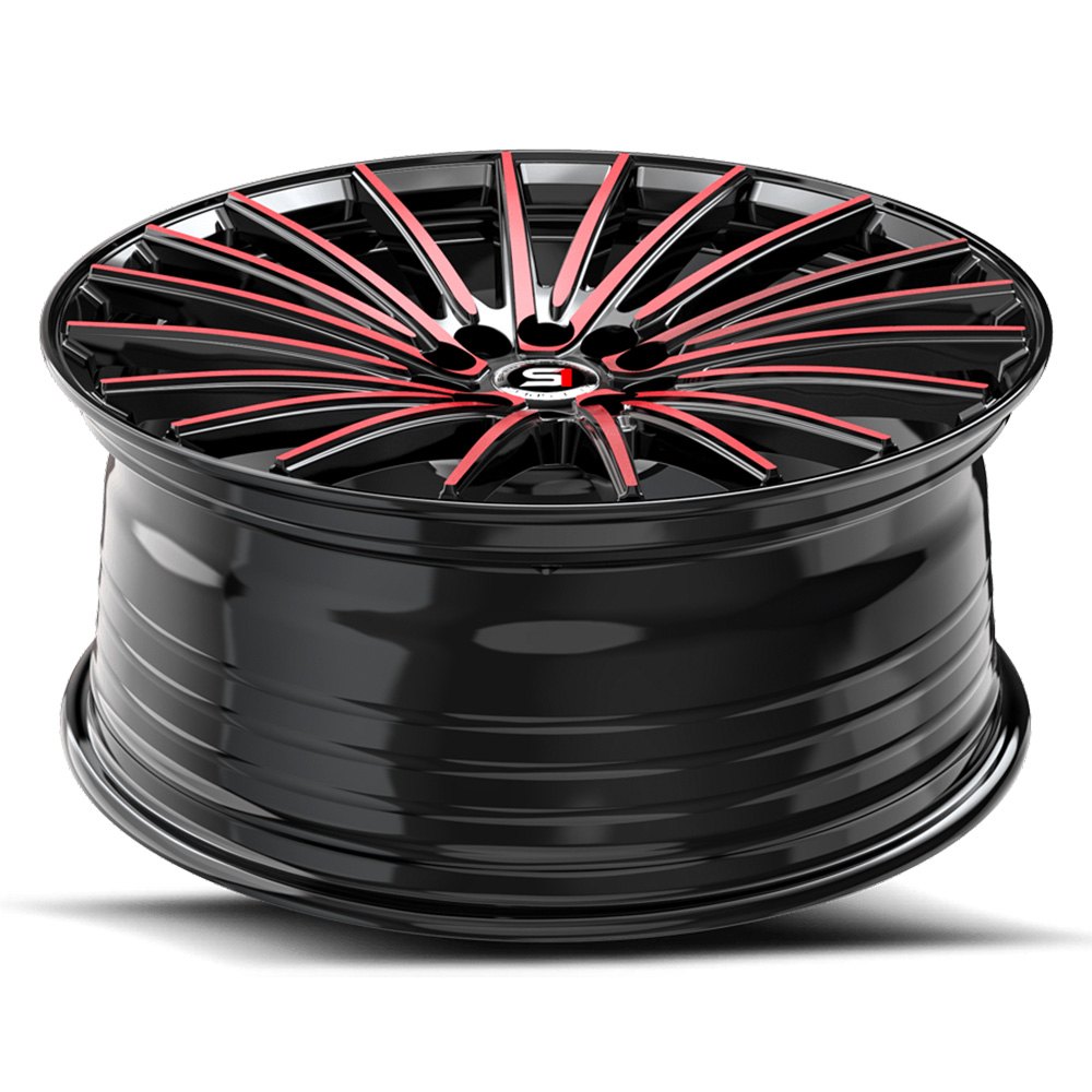 SPEC-1® SP-68 Wheels - Gloss Black with Red Machined Face Rims