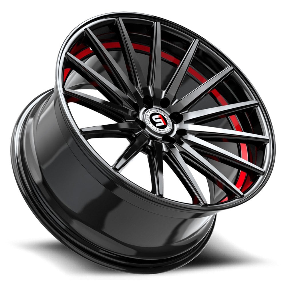 SPEC-1® SP-69 Wheels - Gloss Black with Red Undercut Rims