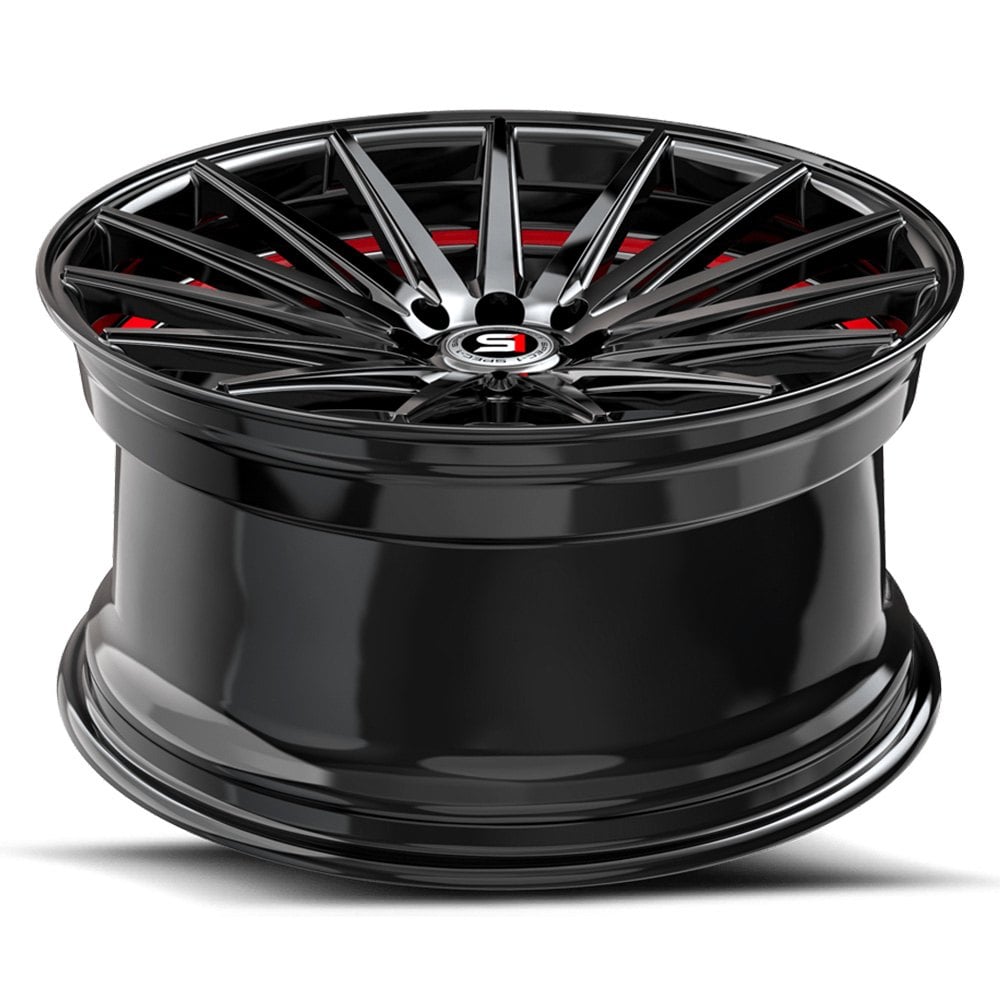SPEC-1® SP-69 Wheels - Gloss Black with Red Undercut Rims