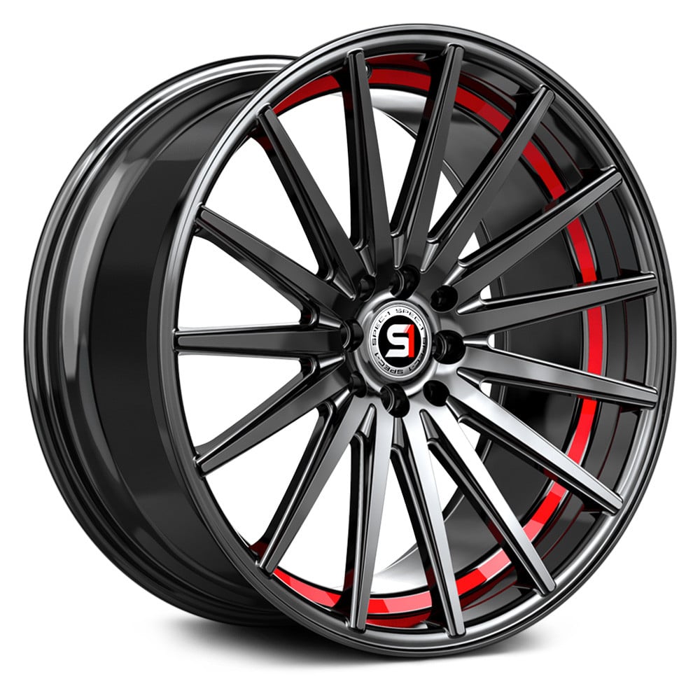 SPEC-1® SP-69 Wheels - Gloss Black with Red Undercut Rims