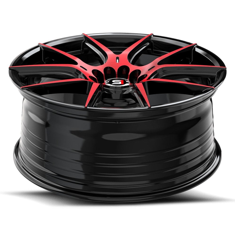 SPEC-1® SP-71 Wheels - Gloss Black with Red Machined Face Rims