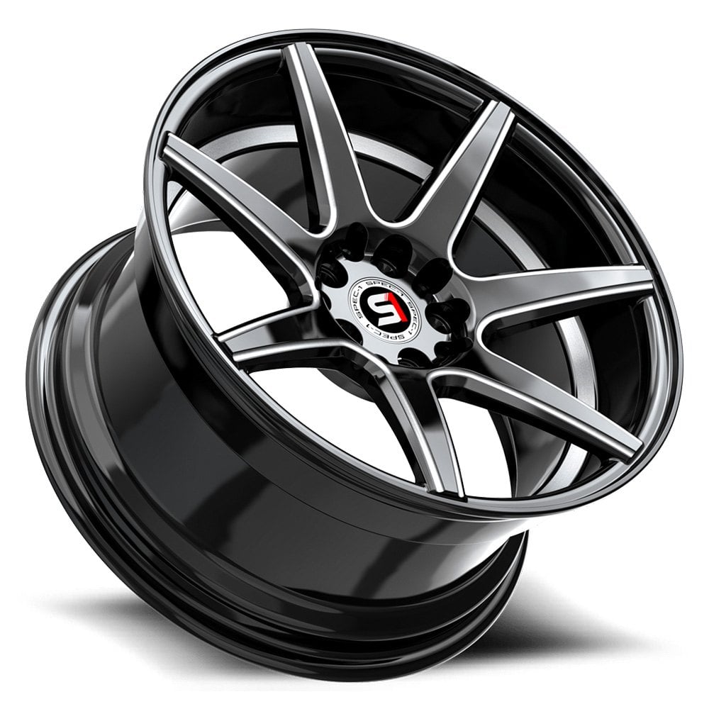 SPEC-1® SP-73 Wheels - Gloss Black with Milled Accents and Machined Undercut Rims