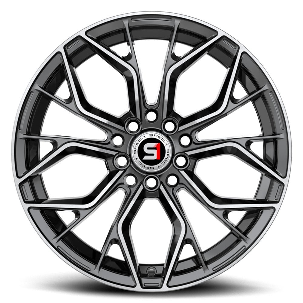 SPEC-1® SP-76 Wheels - Gloss Black with Machined Face Rims