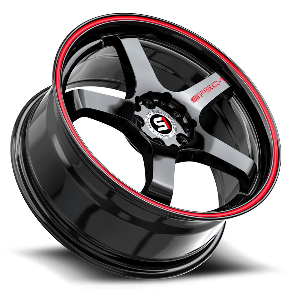 SPEC-1® SPT-31 Wheels - Gloss Black with Red Line Rims