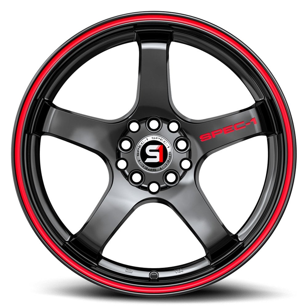 SPEC-1® SPT-31 Wheels - Gloss Black with Red Line Rims