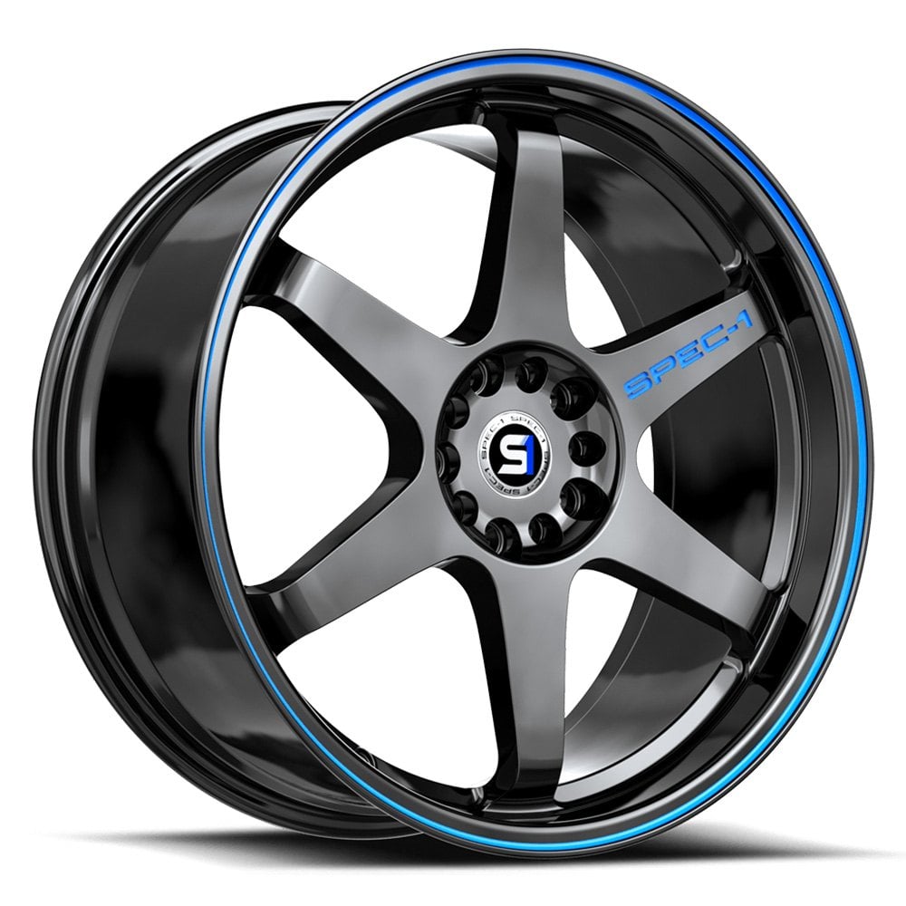 SPEC-1® SPT-33 Wheels - Gloss Black with Blue Line Rims