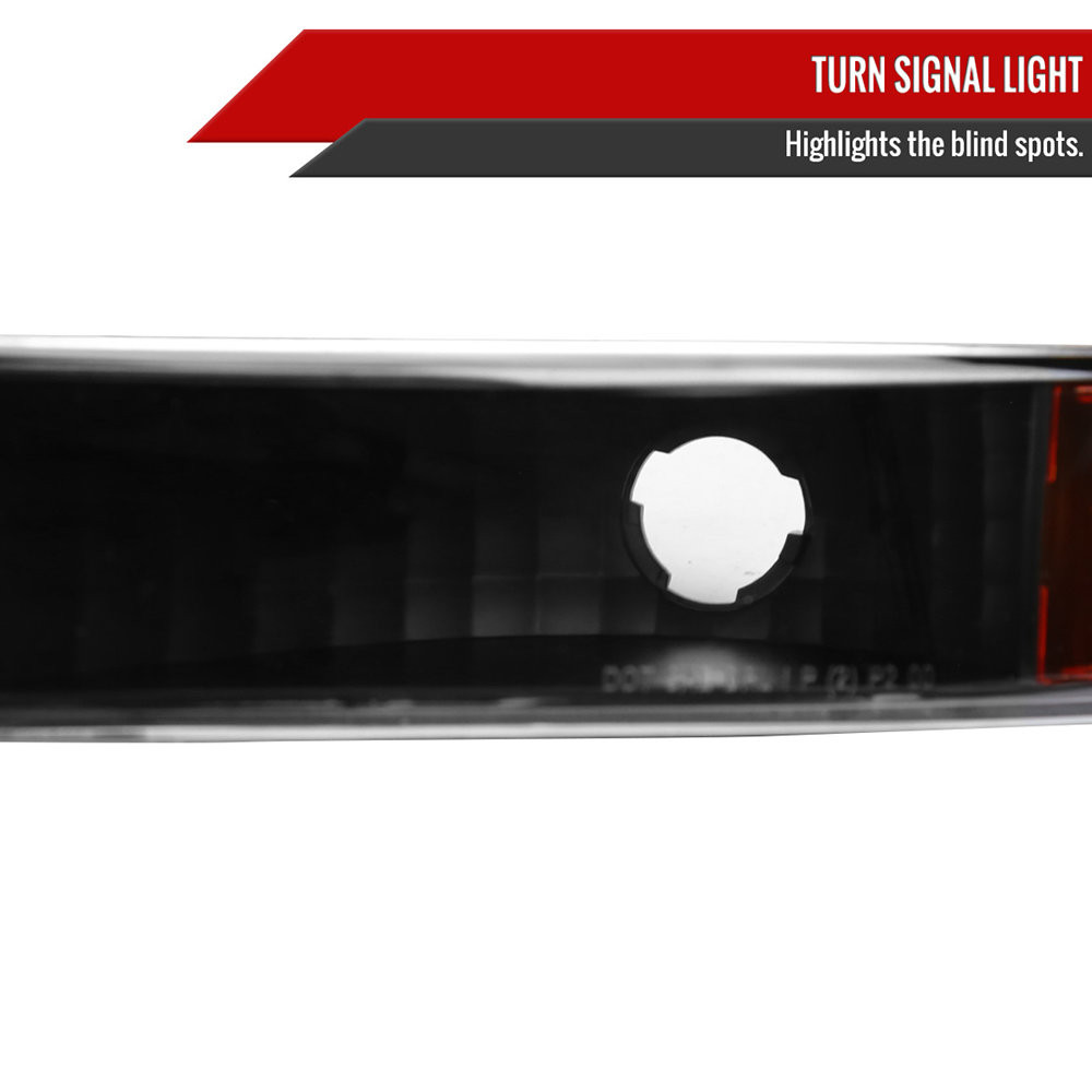 Spec-D® 2LB-GMC99JM-RO - Matte Black Amber/Clear Factory Style Turn ...