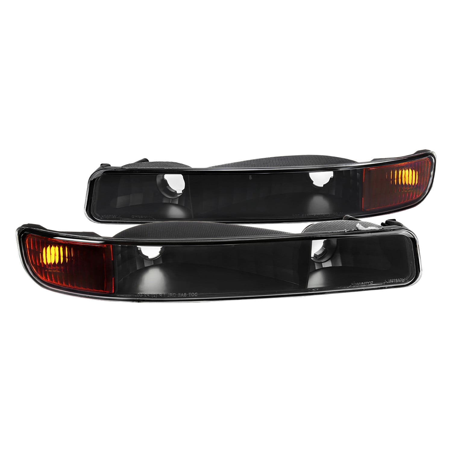 Spec-D® 2LB-GMC99JM-RO - Matte Black Amber/Clear Factory Style Turn ...