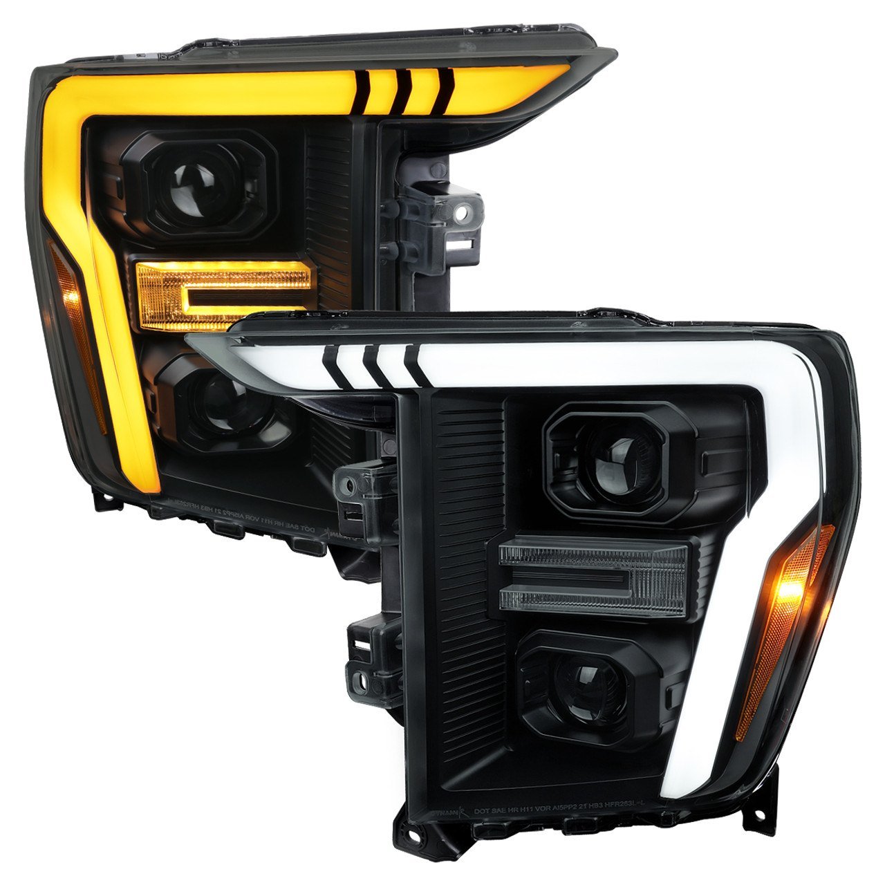 Spec-D® 2LHP-F15021SM-SQ-RS - Driver and Passenger Side Matte Black/Smoke Sequential LED DRL Bar ...