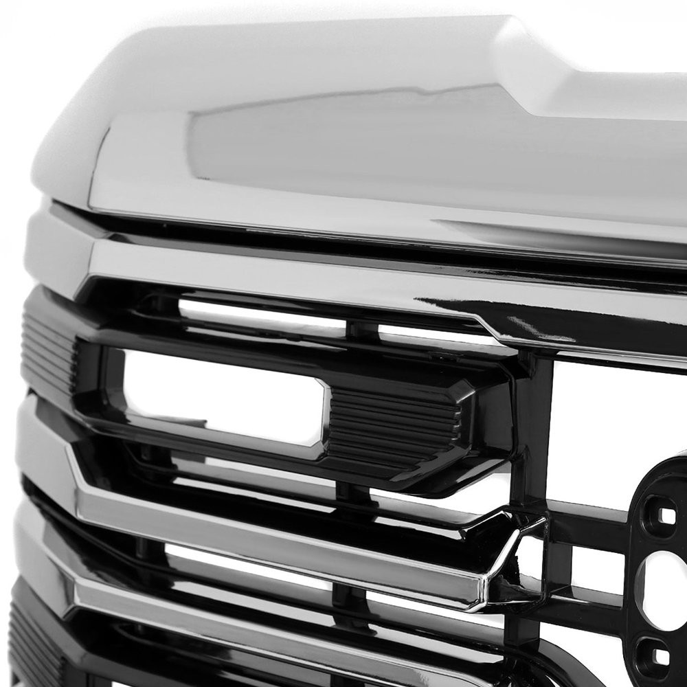 Spec-D® HG-GMC2215AT4C-JB - 1-Pc AT4 Style Chrome Front Main Hood Grille