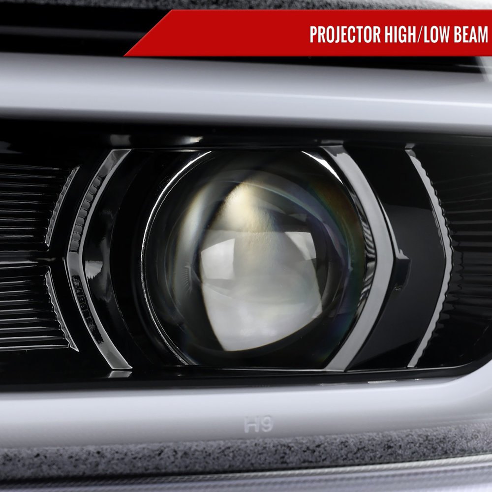 Spec-D® LHP-CMR16BK-SQ-TM - Driver and Passenger Side Black Headlights