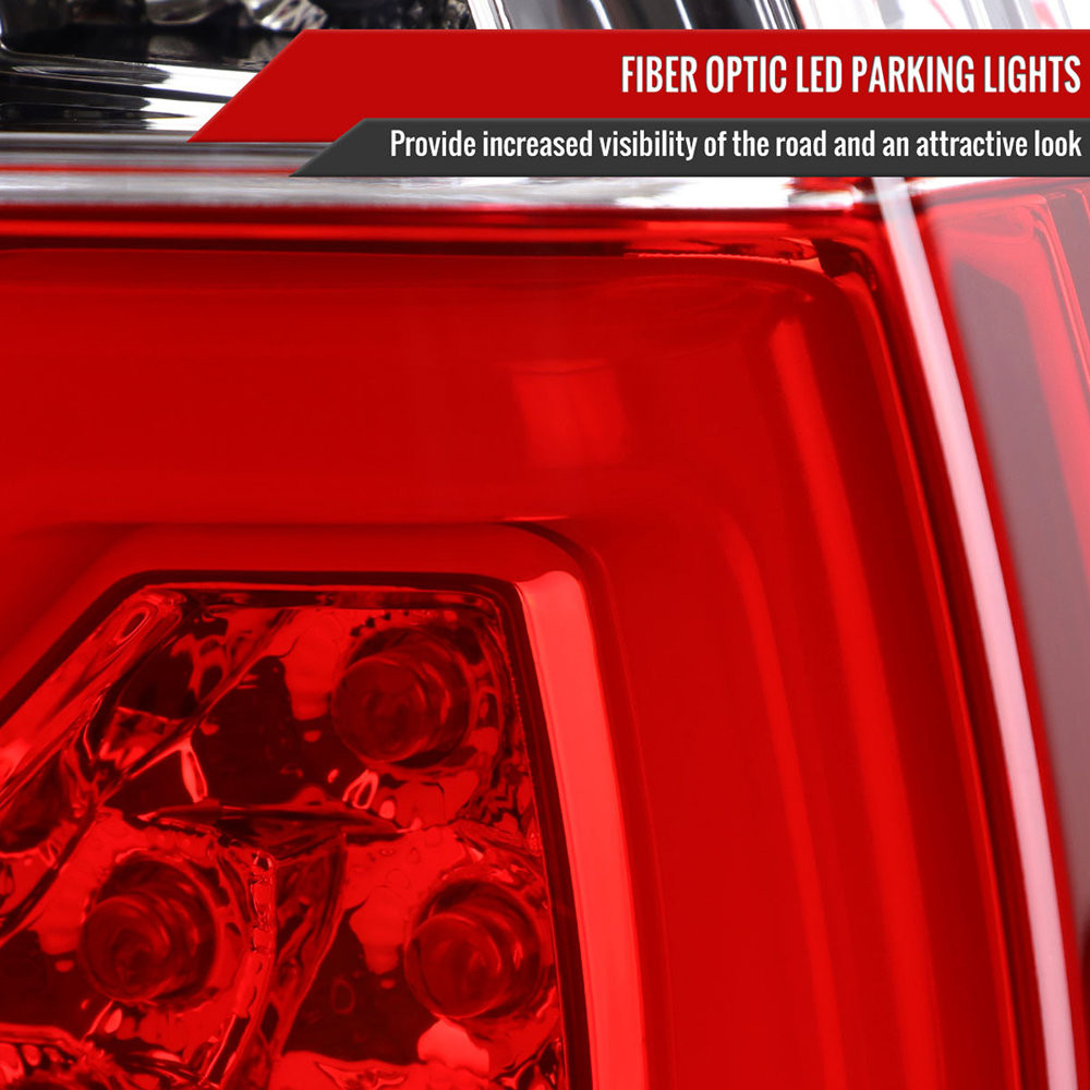 Spec-D® LT-E9009RLED-SQ-TM - Driver and Passenger Side Chrome/Red ...
