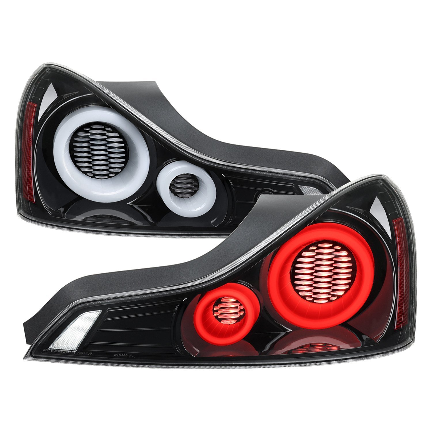 Spec-D® LT-G37082BKLED-SQ-RS - Driver and Passenger Side Gloss Black Sequential Fiber Optic LED ...