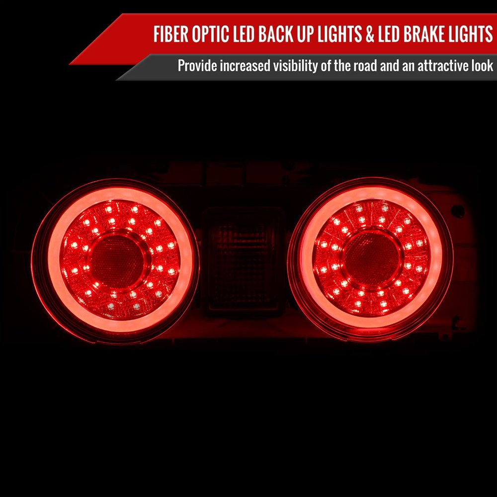 Spec-D® LT-R3289RLED-TM - Driver and Passenger Side Chrome/Red Fiber ...