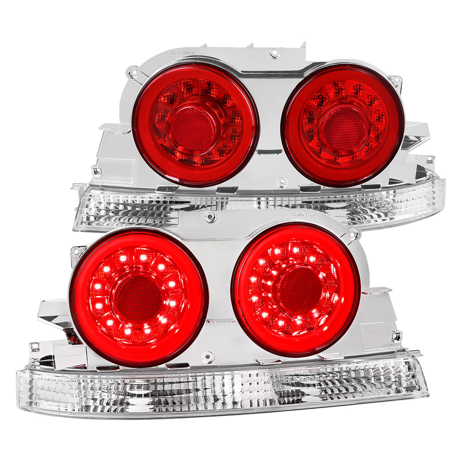 Spec-D® LT-R3395RLED-TM - Driver and Passenger Side Chrome/Red Fiber ...