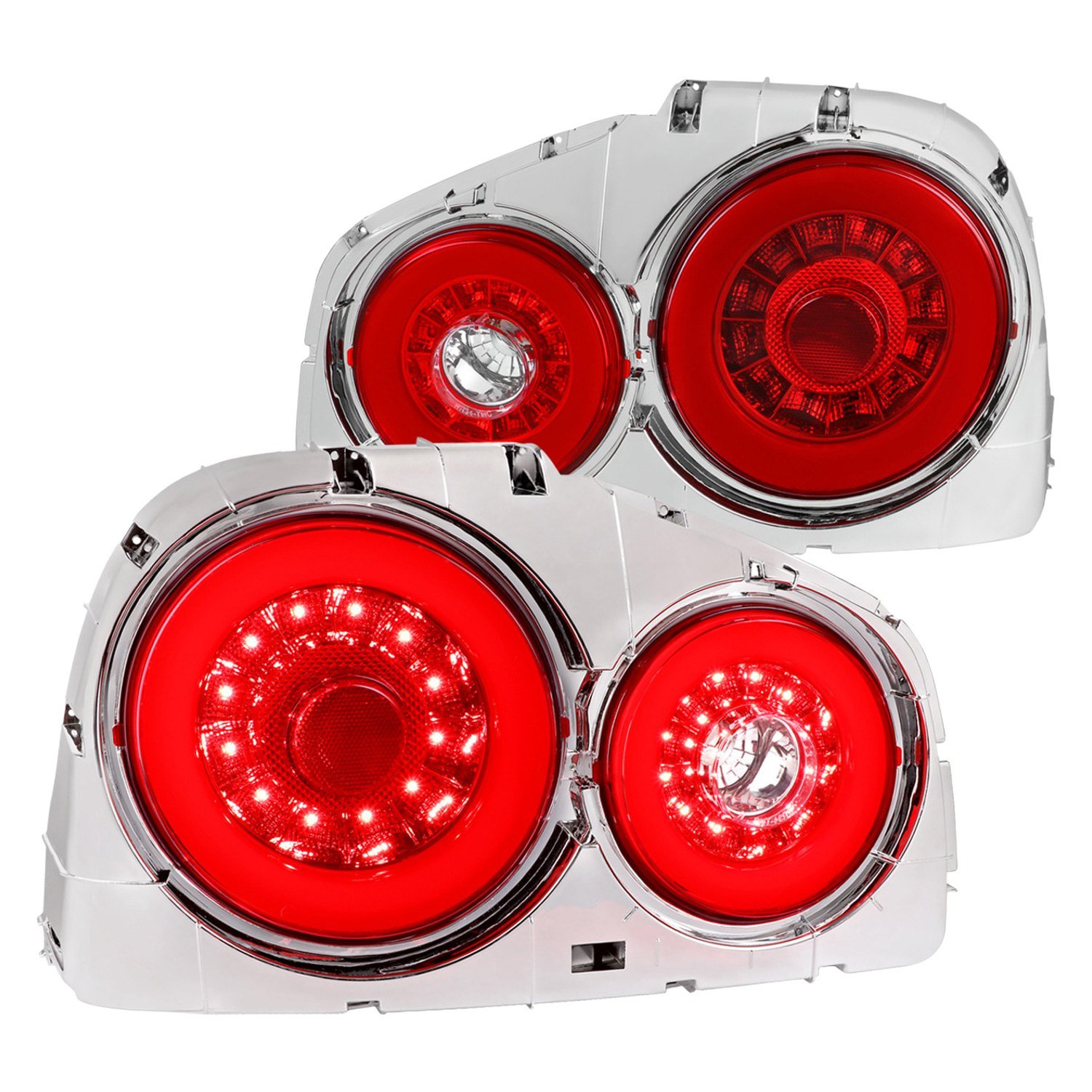 Spec-D® LT-R3499RLED-TM - Driver and Passenger Side Chrome/Red Fiber ...