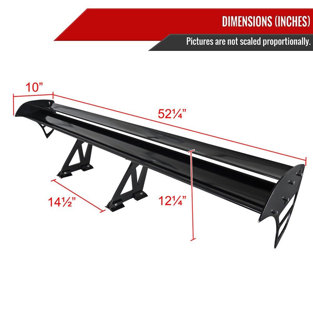 Spec-D® SPL-GT003DD52BK - 003 Style Aluminum Black Rear Spoiler