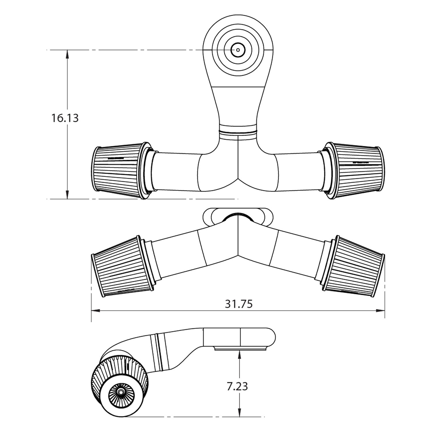 Spectre® 758 - Low Profile Single Inlet Aluminum Polished Air Intake ...