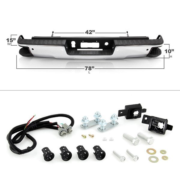 Spyder Xtune® RB-CS14-WS-SET-C - Rear Step Bumper Assembly