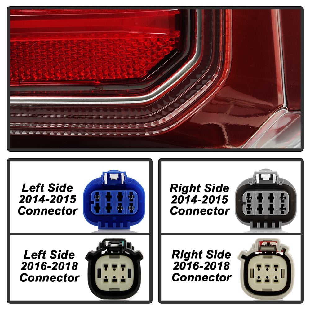 Spyder® ALT-JH-CS16-OEP-LED-BK - Driver and Passenger Side Black/Red ...