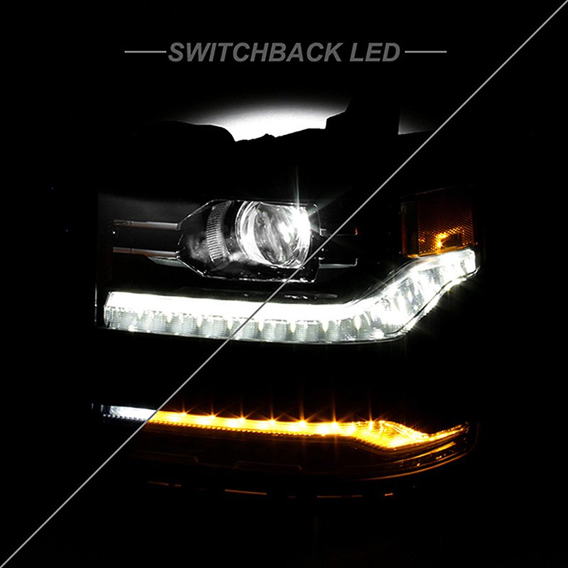 Spyder® PRO-JH-CS17-FLED-OE-BK - Driver and Passenger Side Black Factory Style Projector LED ...