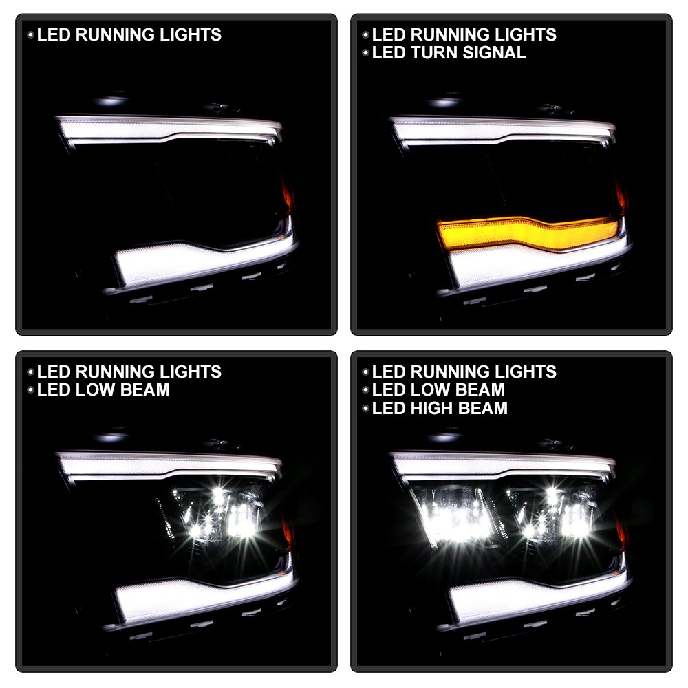 Spyder® PRO-JH-DR19-OEU-LED-BK - Driver and Passenger Side Black DRL Bar LED Headlights