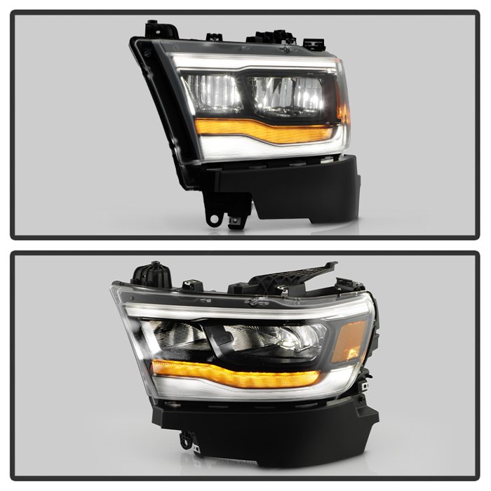 Spyder® PRO-JH-DR20-OEU-FLED-BK - Driver and Passenger Side Black DRL Bar Projector LED Headlights
