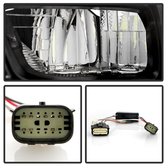 Spyder® PRO-JH-DR20-OEU-FLED-BK - Driver and Passenger Side Black DRL Bar Projector LED Headlights