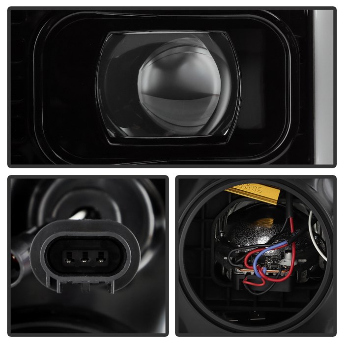 Spyder® PRO-JH-FE35008-LED-BK - Driver and Passenger Side Projector Headlights with LED DRL