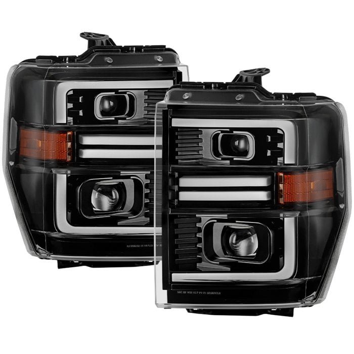 Spyder® PRO-JH-FE35008-LED-BK - Driver and Passenger Side Projector Headlights with LED DRL