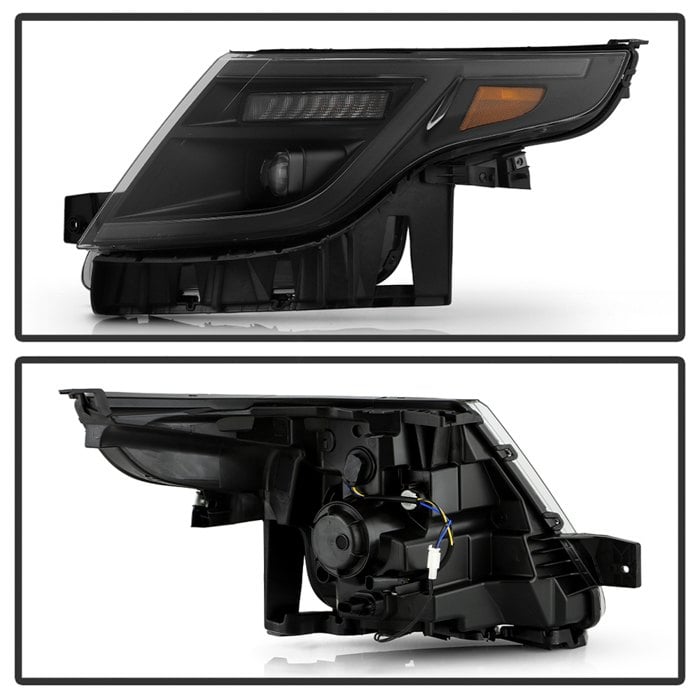 Spyder® PRO-JH-FEXP11-LB-BK - Driver and Passenger Side Black Light Tube Projector Headlights ...