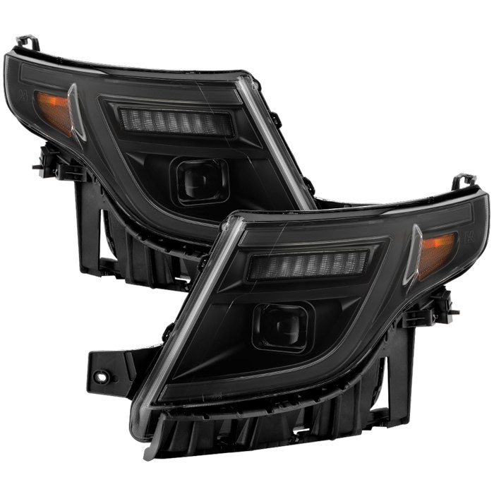 Spyder® PRO-JH-FEXP11-LB-BK - Driver and Passenger Side Black Light Tube Projector Headlights ...
